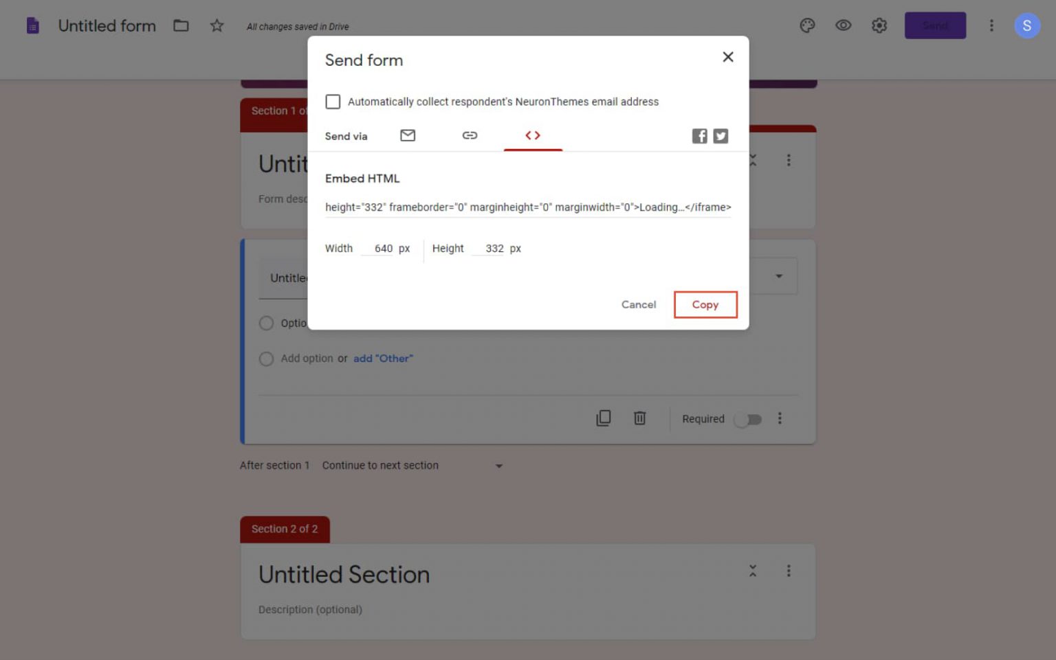 How to Add Google Form to your WordPress Website - NeuronThemes Blog